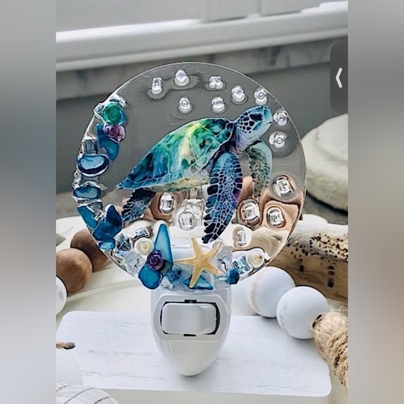 Downen Florida Designs | Accents | Coastal Sea Turtle Night Light Blue ...